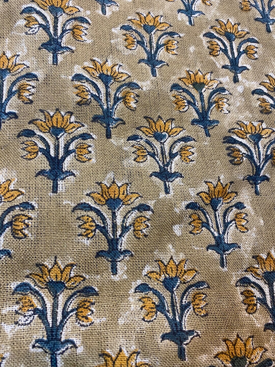 Abigail//hand Block Printed Linen Fabric , Home Decor Best Linen Fabric ...