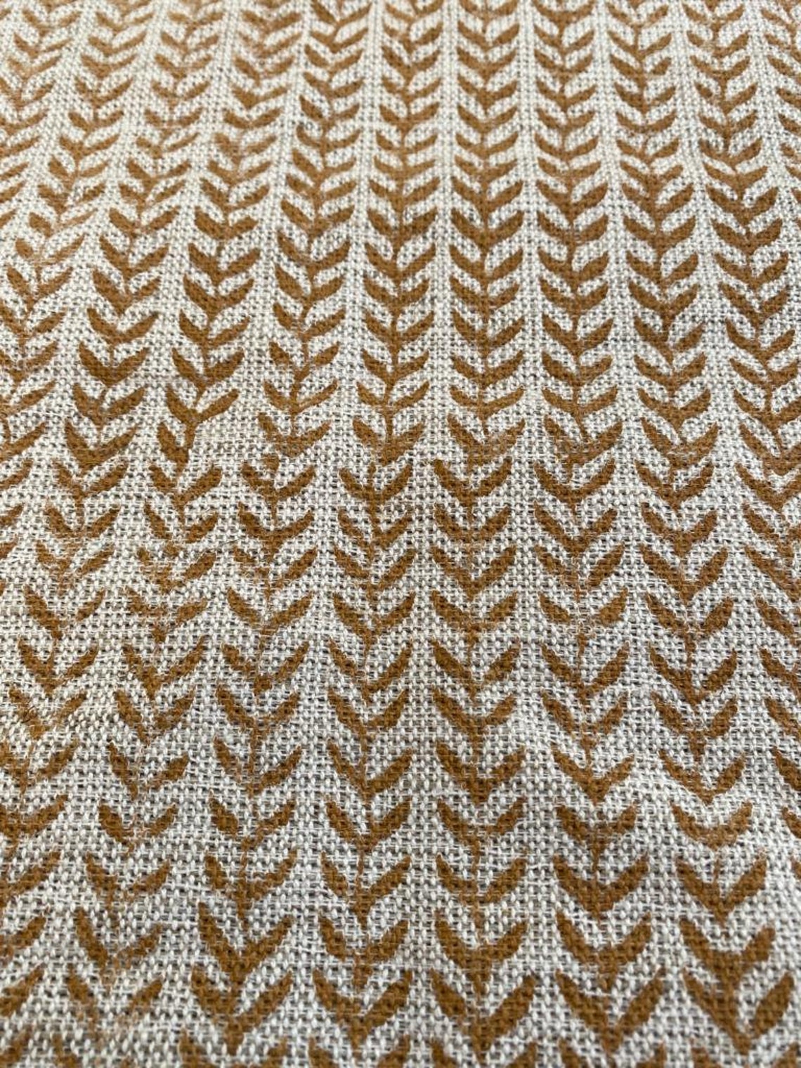 Block Print Handloom Linen Fabric Linen Fabric Flower Tan - Etsy