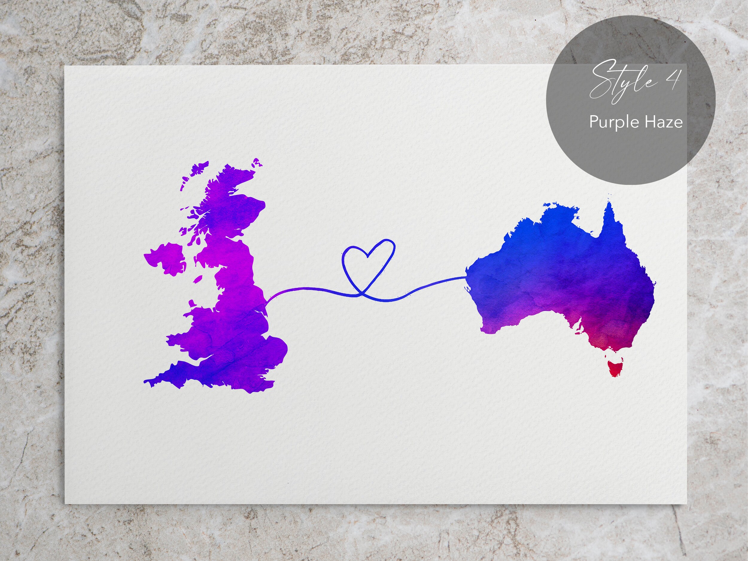 UK to Australia England to Australia Australia Map - Etsy UK