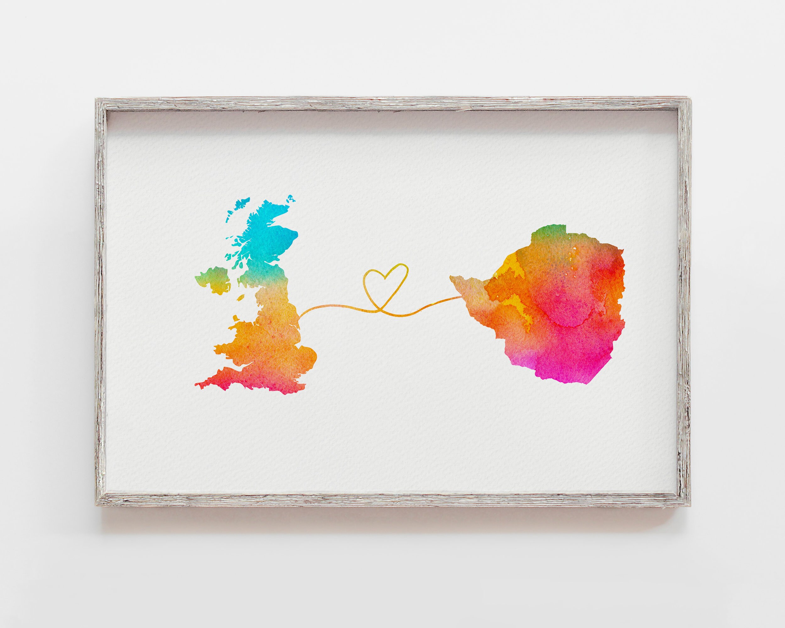 Watercolor Uk Map - Etsy