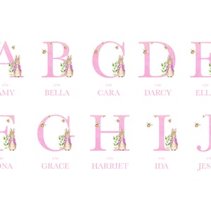 Peter Rabbit Nursery Print, Pink Flopsy Rabbit, Beatrix Potter Prints ...