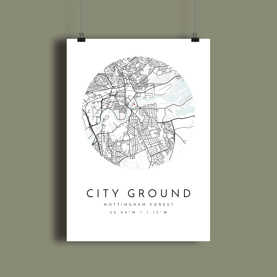 Notts Forest City Ground Stadium Print, Favourite Soccer Team, Gift for ...