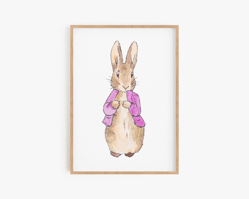 Peter Rabbit Nursery Print Pink Flopsy Rabbit Beatrix Potter - Etsy