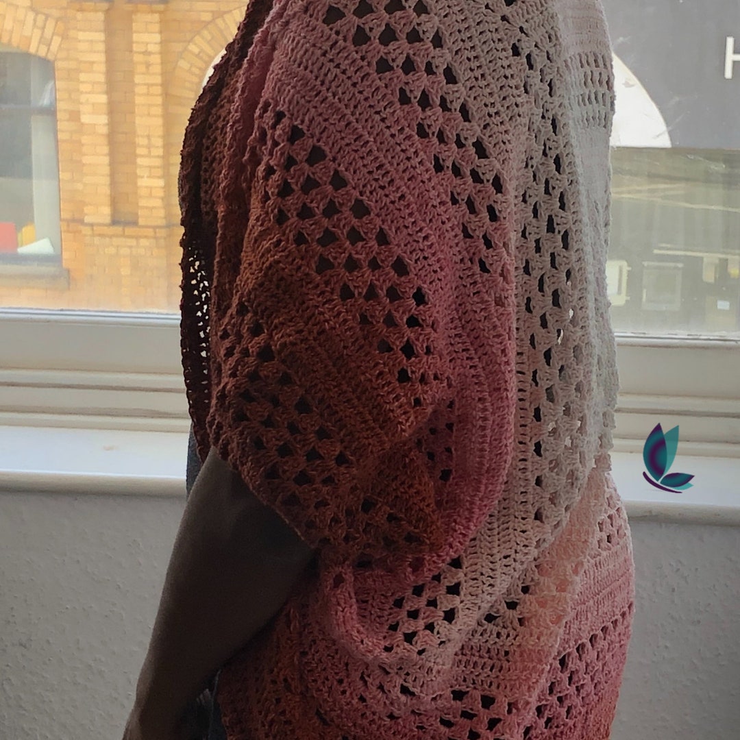 Easy Crochet Pattern Beginner Cocoon Cardigan Granny Merge Cocoon