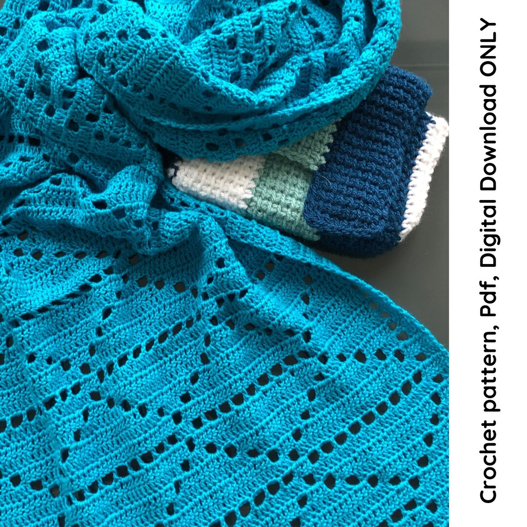 Reflections Rectangle Shawl Crochet Pattern, Beginner Filet Crochet ...