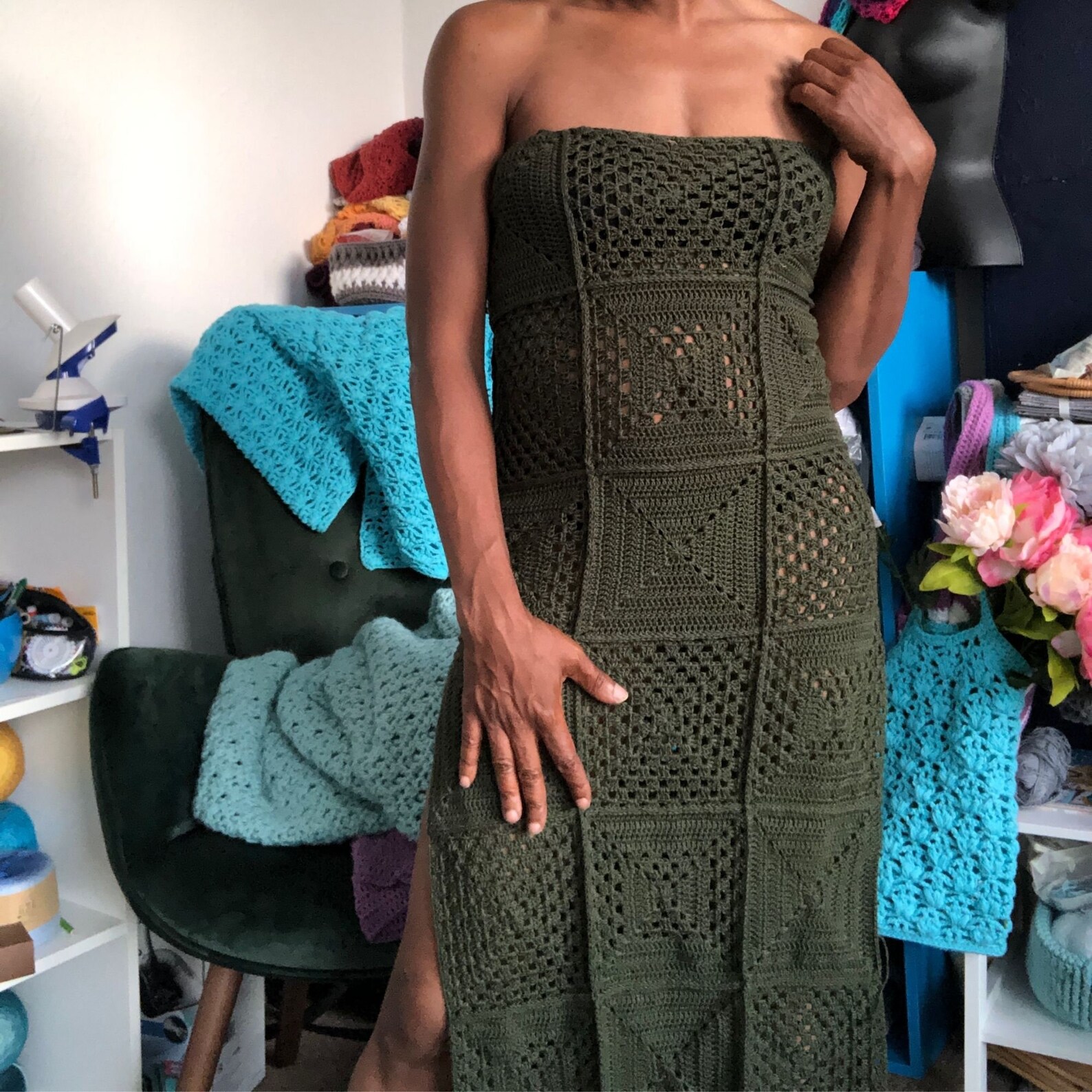 Granny Square Maxi Dress Crochet Pattern, Easy Crochet Dress Pdf ...