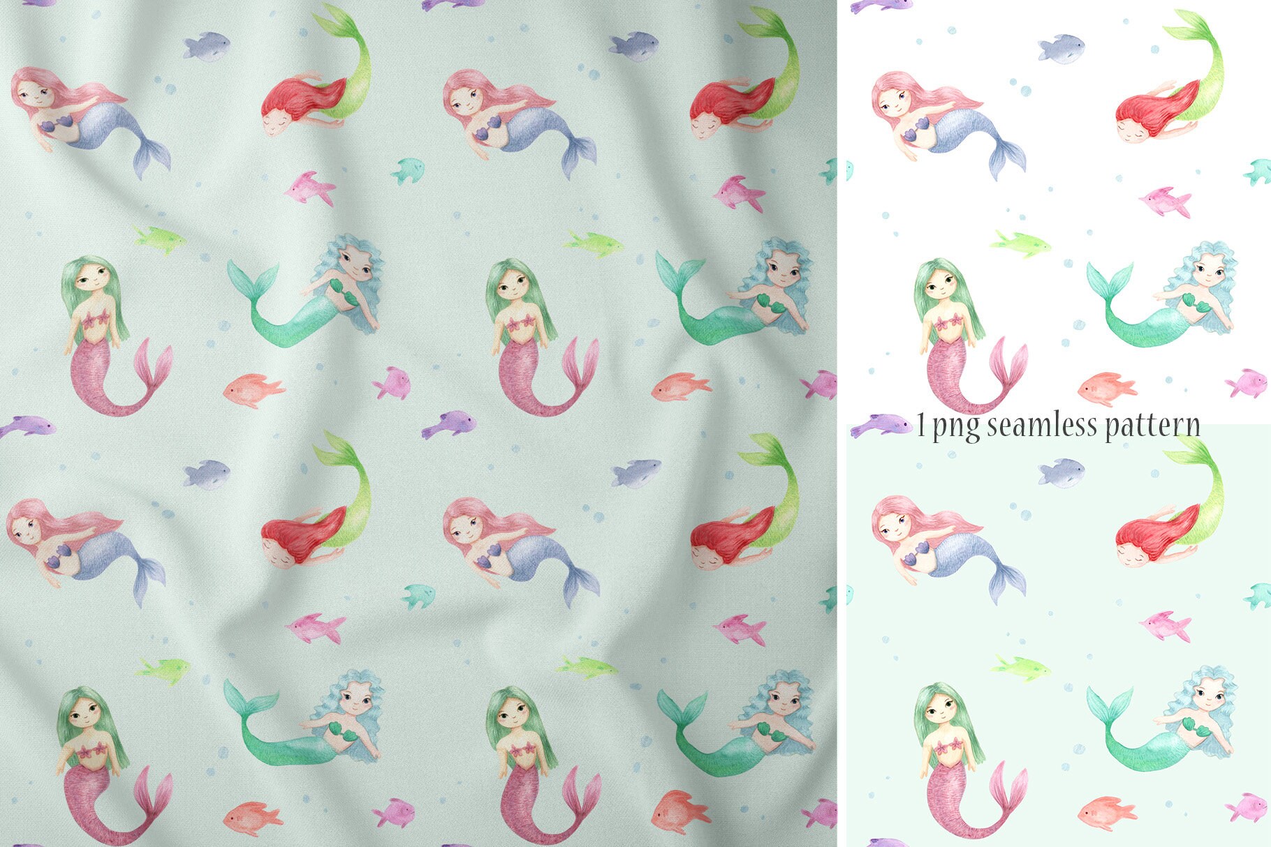 Mermaid Watercolor Clipart. Mermaids Tails, Tail Digital Png Clip Art ...