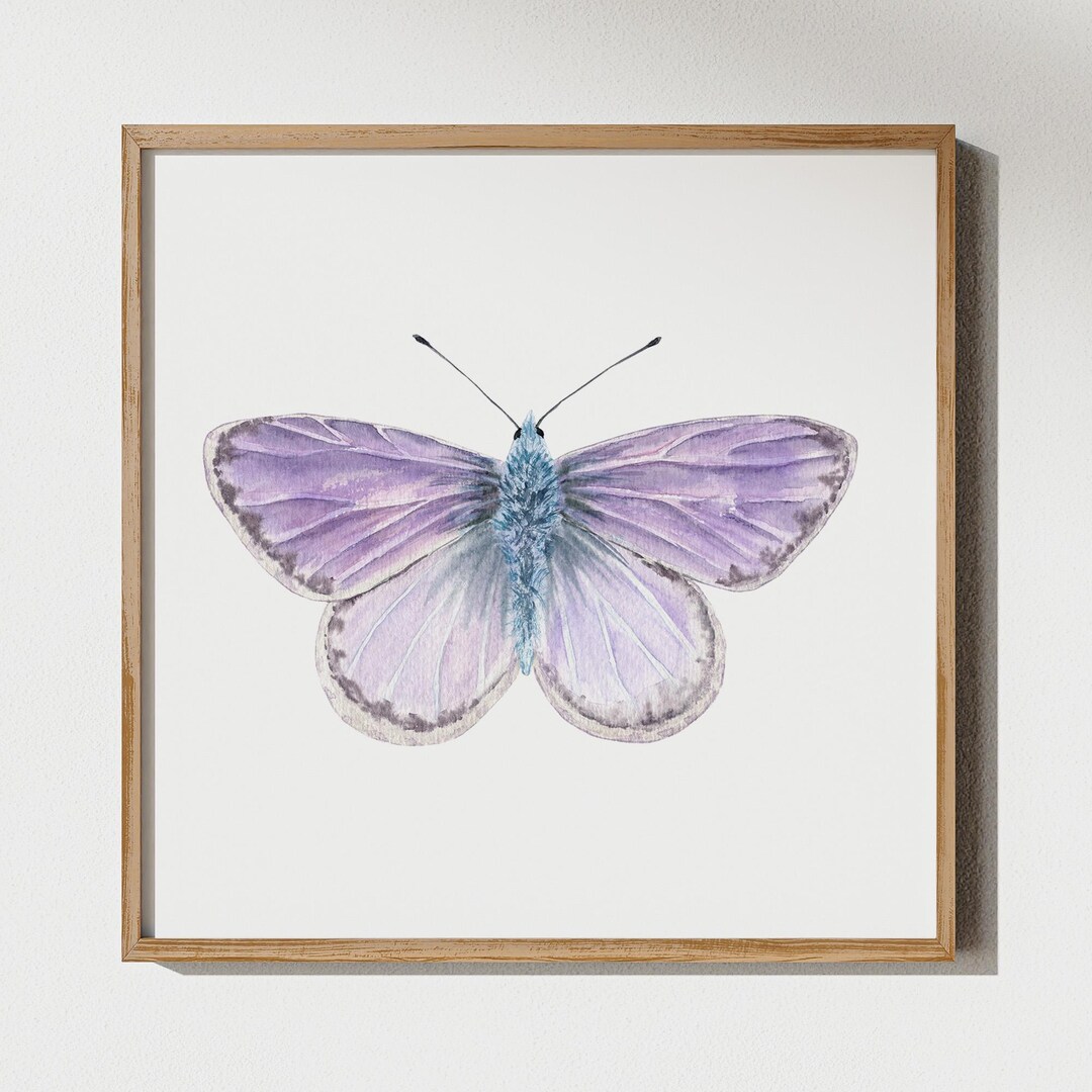 Watercolor Purple Butterfly Print Butterflies Violet Wings Poster ...