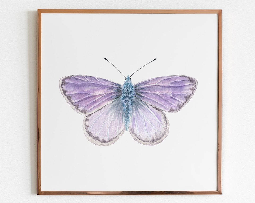 Watercolor Purple Butterfly Print. Butterflies Violet Wings Poster ...