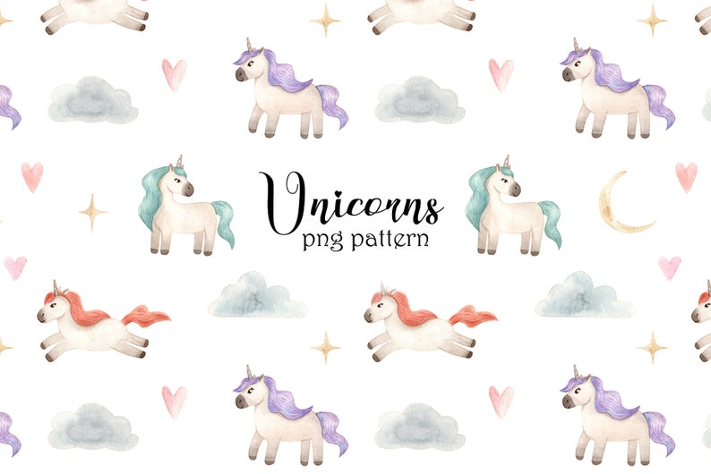 Unicorn Watercolor Clipart. Unicorns Head. Horse Face Digital Png Clip ...