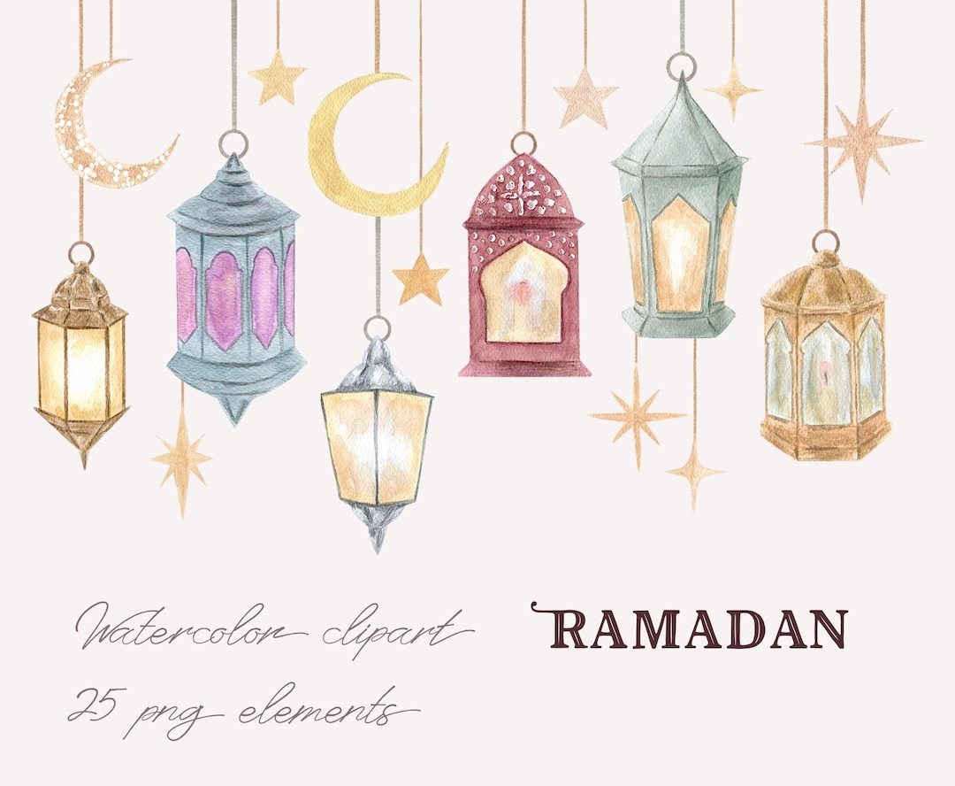 Watercolor Ramadan Clipart Islamic Holiday Png Clip Art Lantern ...