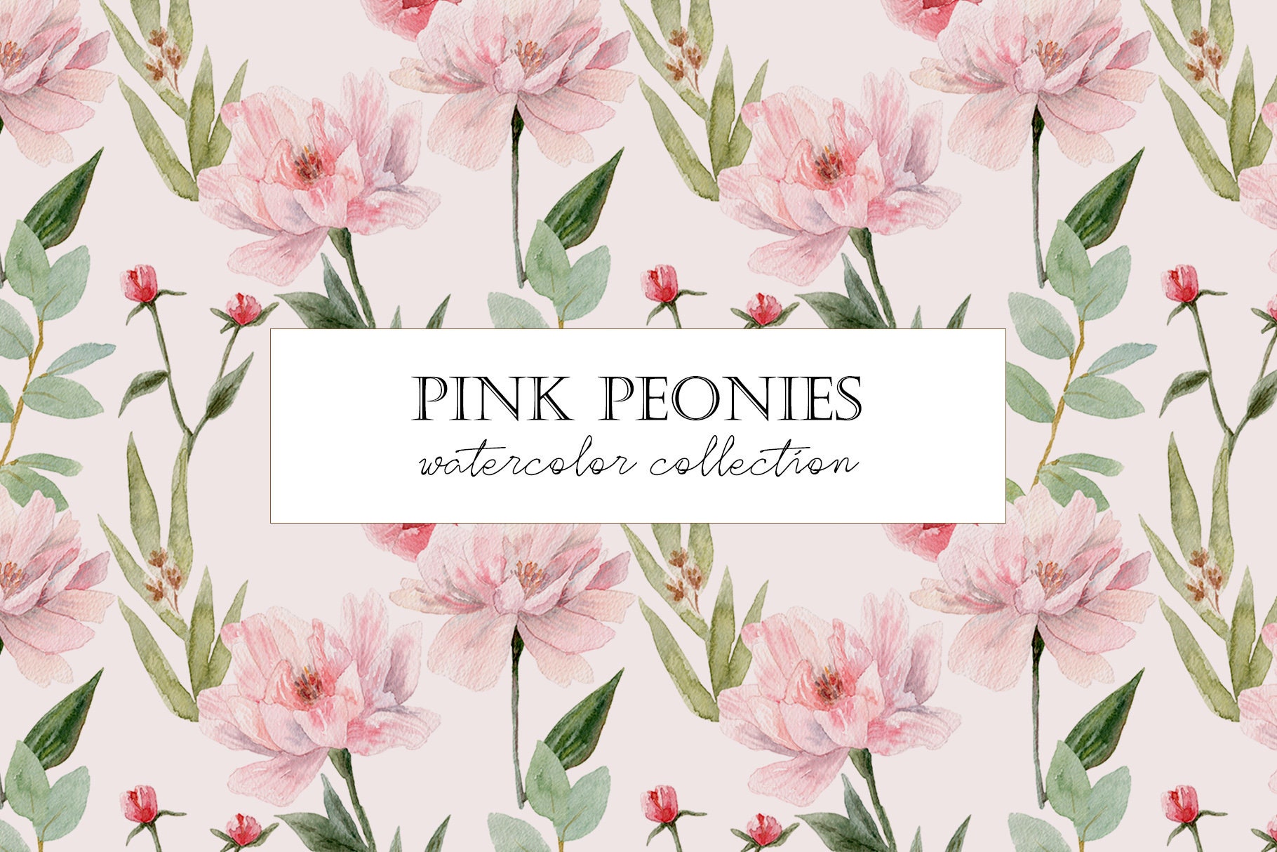 Pink Peonies Watercolor Seamless Pattern. Peony Digital Paper. Flower ...