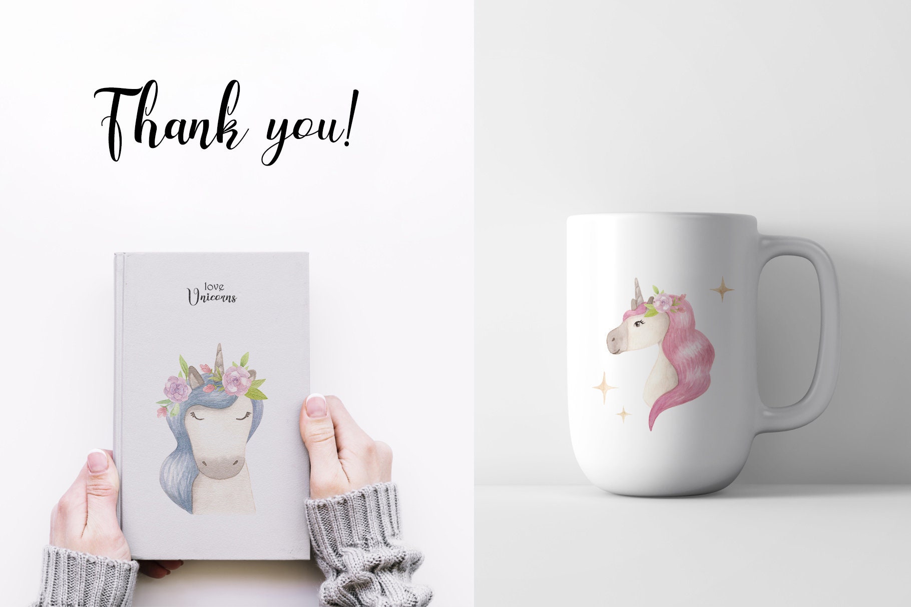 Unicorn Face Clipart. Unicorns Head. Watercolor Horse Digital Png Clip ...