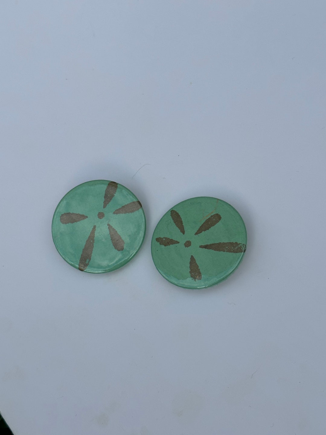 Upcycled Badges - Green Flowers! - Etsy