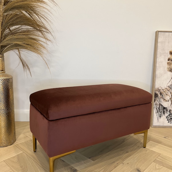 Mid Century Storage Ottoman - Etsy
