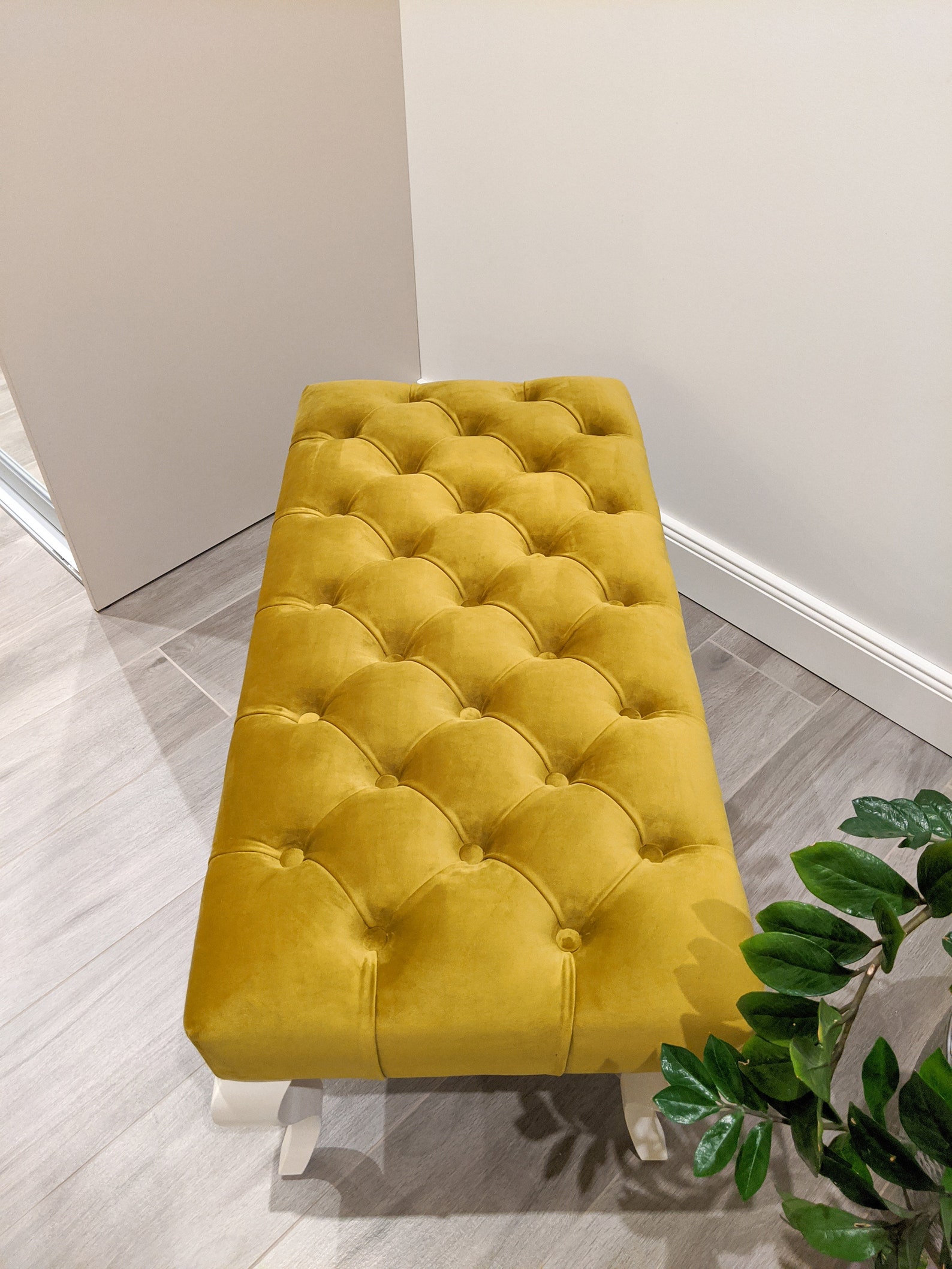 Mustard Yellow Chesterfield Bench Ottoman Entryway Bench | Etsy