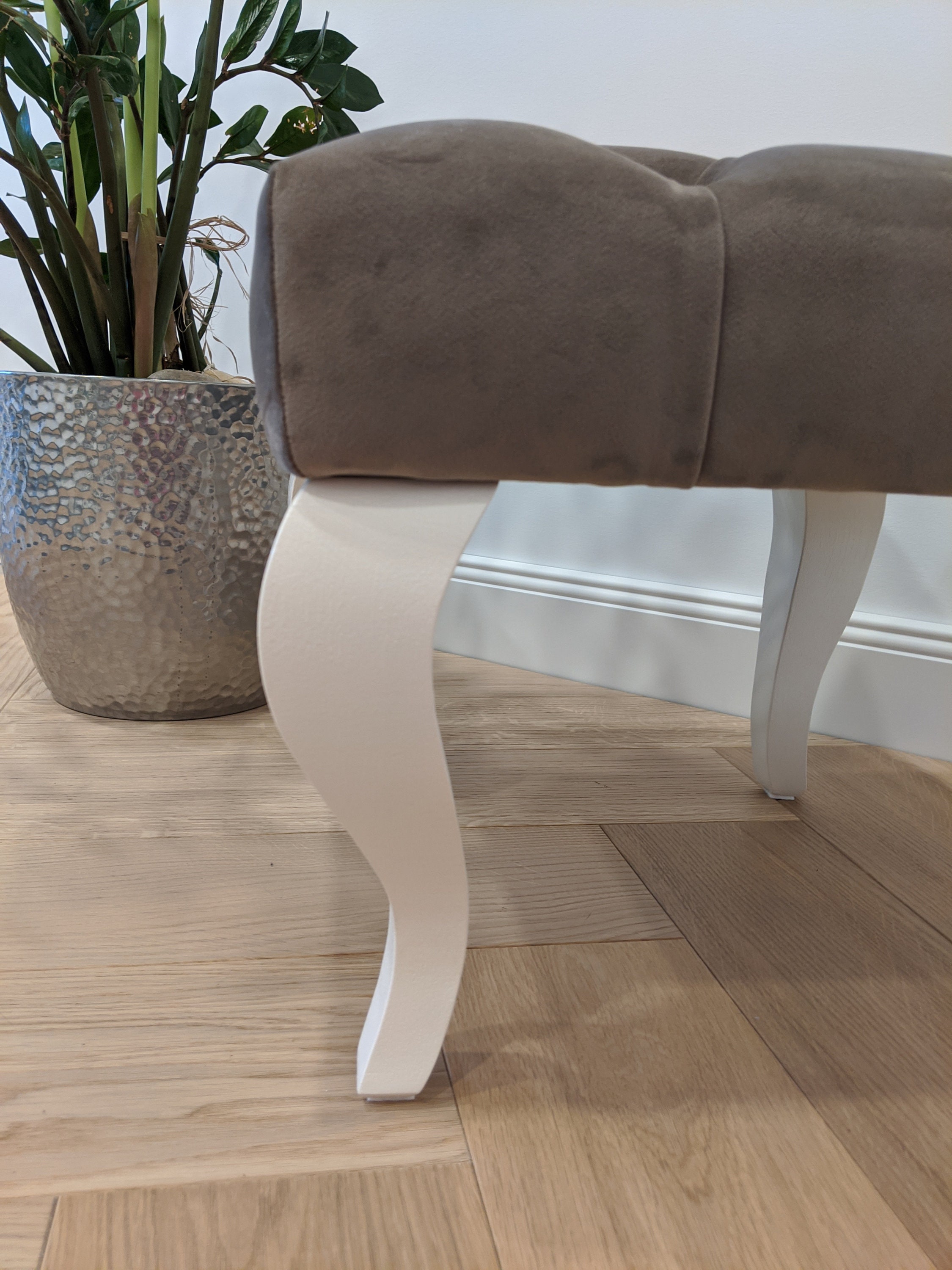 Small Gray Chesterfield Ottoman Gray Velvet Ottoman Pouf | Etsy