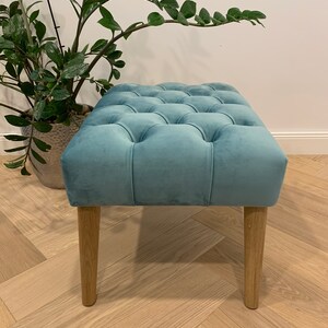 Baby Blue Velvet Chesterfield Ottoman Pouf Entryway / Bedroom | Etsy