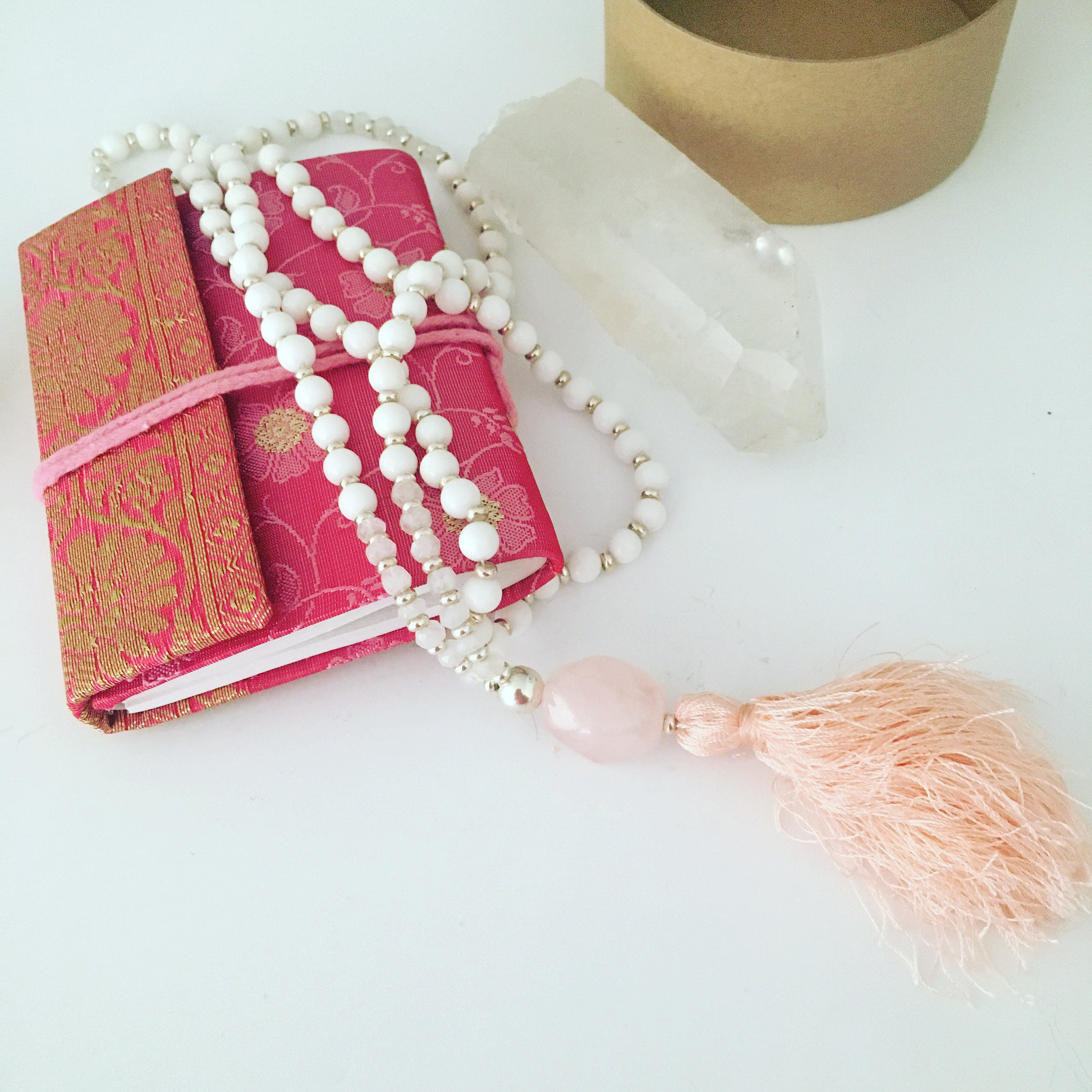 Self-love DIY Mala Kit, Moonstone, Rose Quartz Mala, White Howlite ...