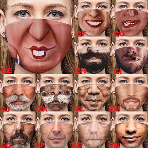 Party Funny Human 3D Printing Face Mask Protection Washable - Etsy