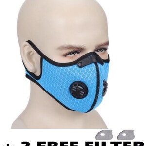 Orange Face Mask With Protective 5 Layer PM 2.5 Activated Carbon Filter ...