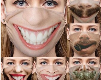 Funny Face Mask | Etsy
