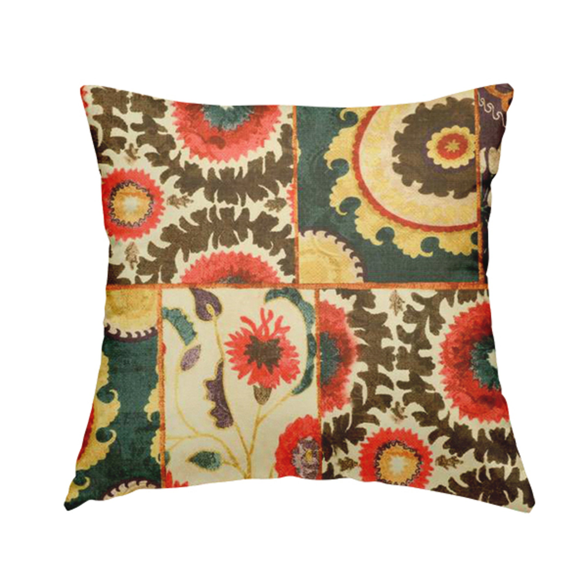 Velvet Fabric Multi Colour Patchwork Pattern Piped Finish - Etsy UK