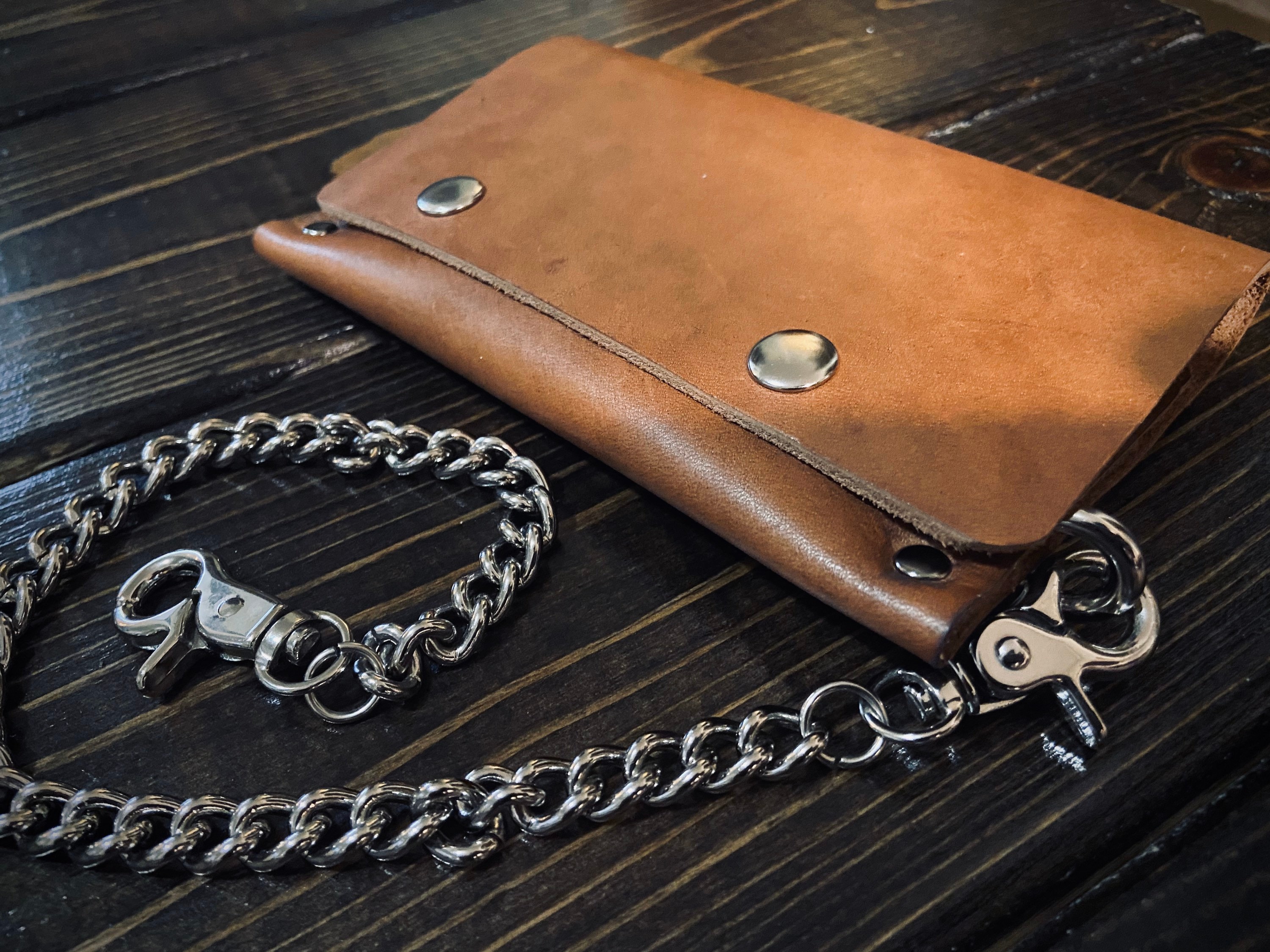 Cartera biker cadena / cartera de cadena de cuero / billetera - Etsy España