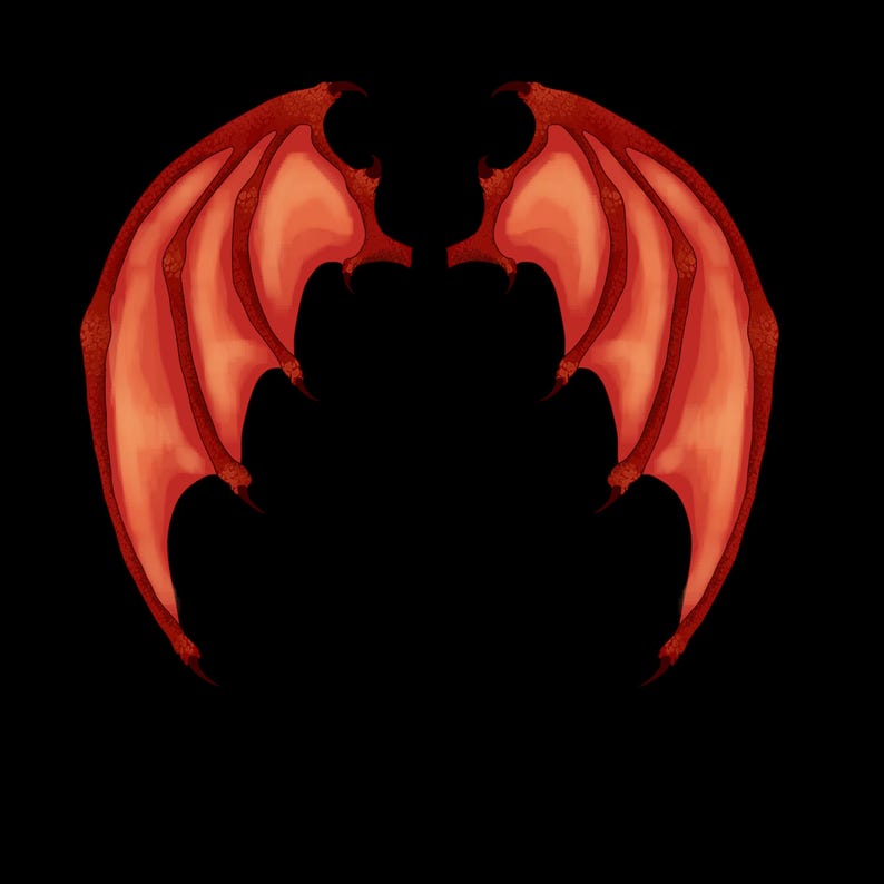Red Dragon Wings | Hand-drawn 2D Vtuber Asset (.psd) - Etsy