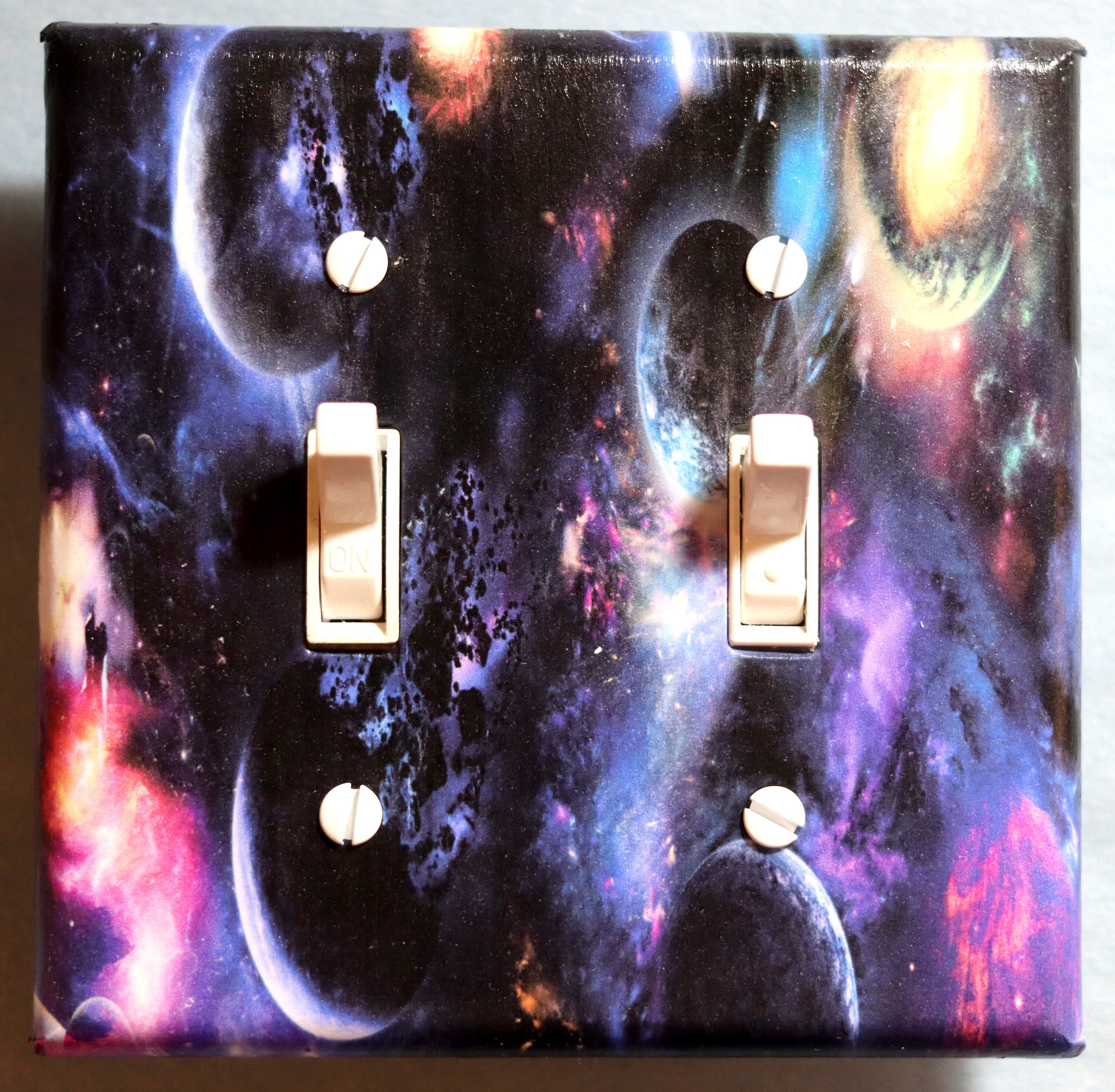 Space Galaxy Planets Light Switch Cover Outlet Rocker Kids Baby Boy ...