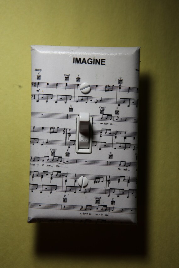 Imagine Sheet Music Light Switch Cover hippie teen music song | Etsy