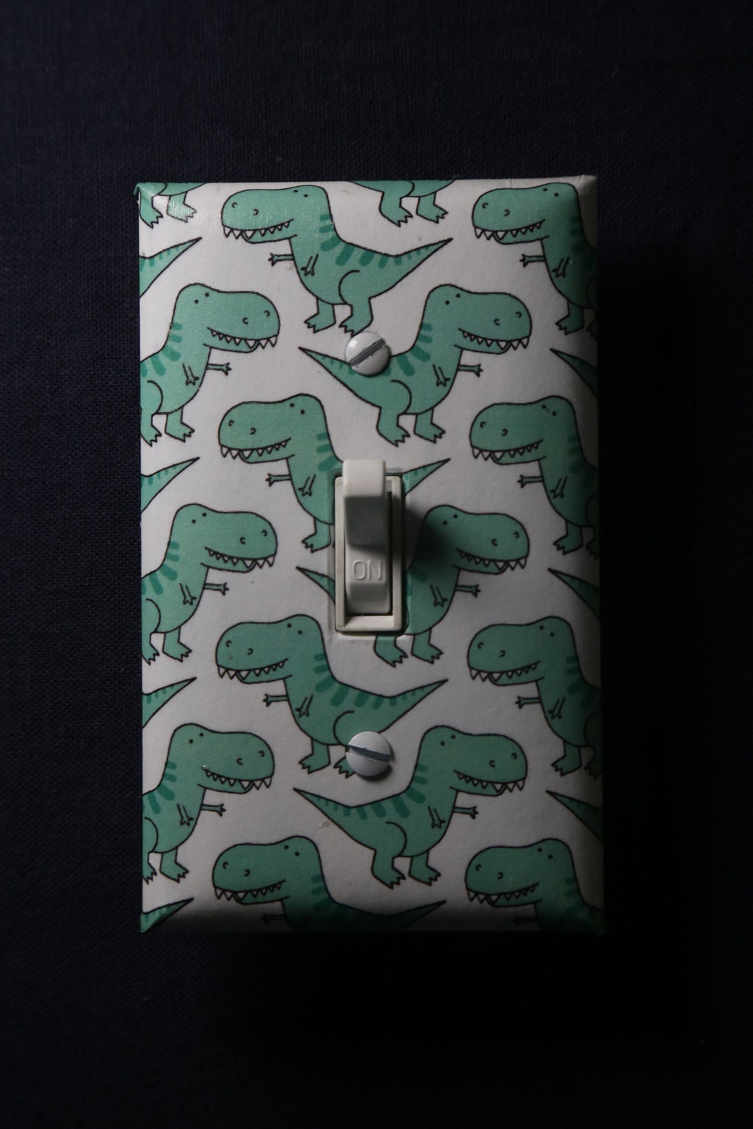 Dinosaurs Baby Blue & White Light Switch Cover Bedroom Living Kids Teen ...