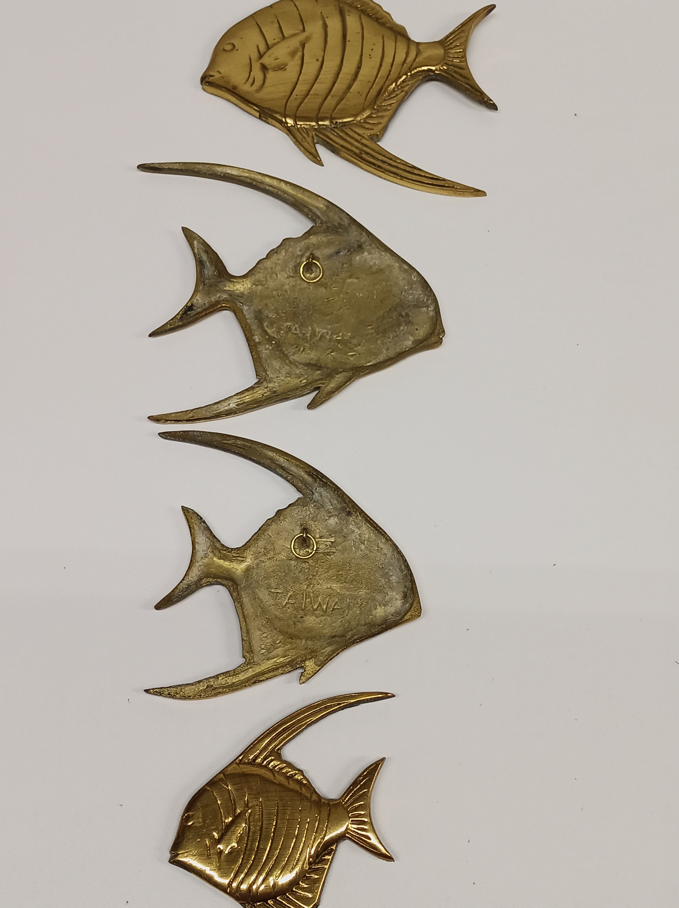 Vintage Mid-century Brass Fish Wall Art Brass Collectable Wall Art Mid ...