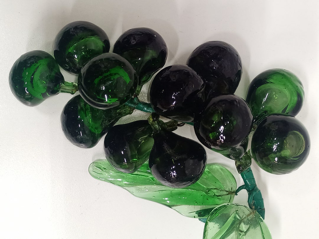 Mid-century Glass Grapes - Glass Grapes - Art Glass - Grapes - MCM ...