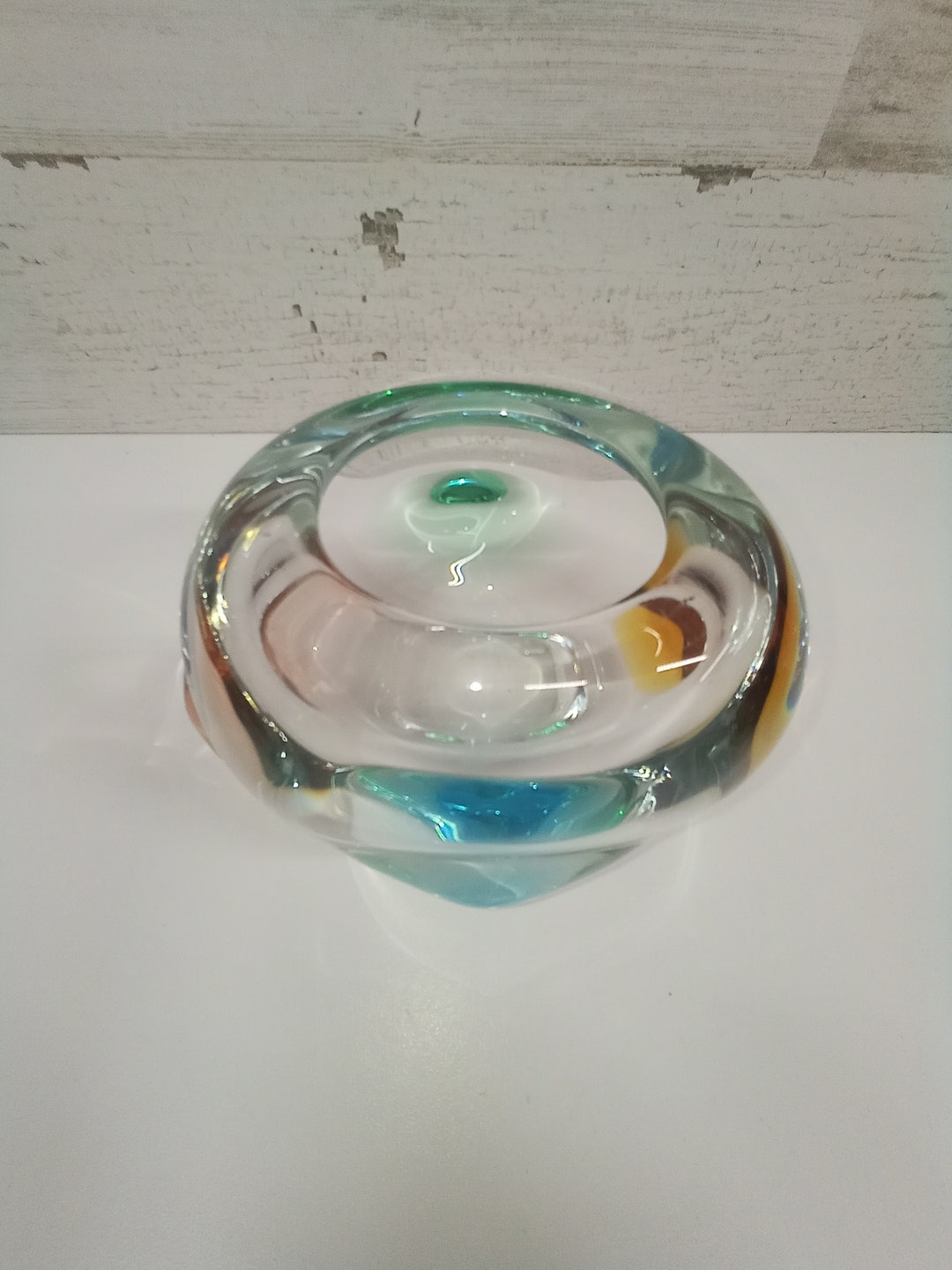 Mid Century Glass Art Glass Collectable Glass Czechoslovakia Hand Made Glass Sculpture Art Etsy