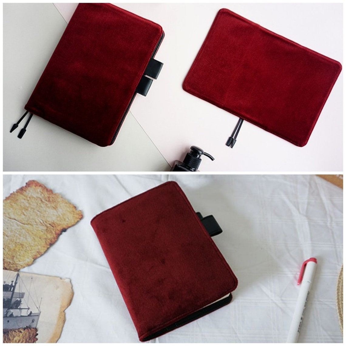 Red Velvet Cover for 2026 Planner, Notebook, Journal, Agenda With Pen ...