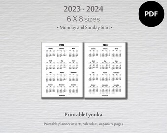 6x8 Calendar - Etsy