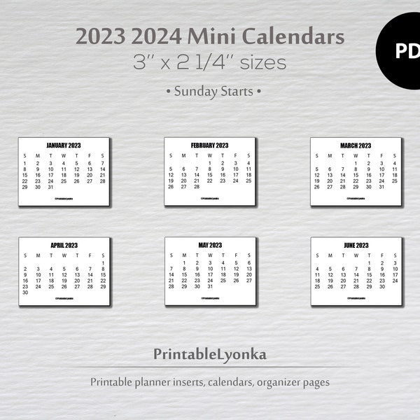 Mini Calendar - Etsy
