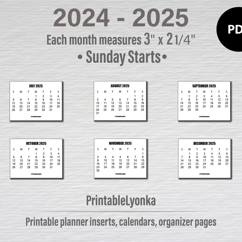 Mini Calendar - Etsy