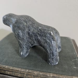 1960s Pair of Carved Soapstone Animals Handcarved Bear & Seal Figurines ...