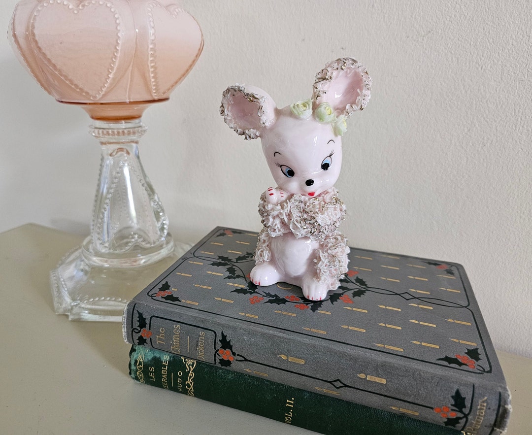Delicate 1950s Pink Spaghetti Ceramic Mouse | Vintage Arnart Creations ...