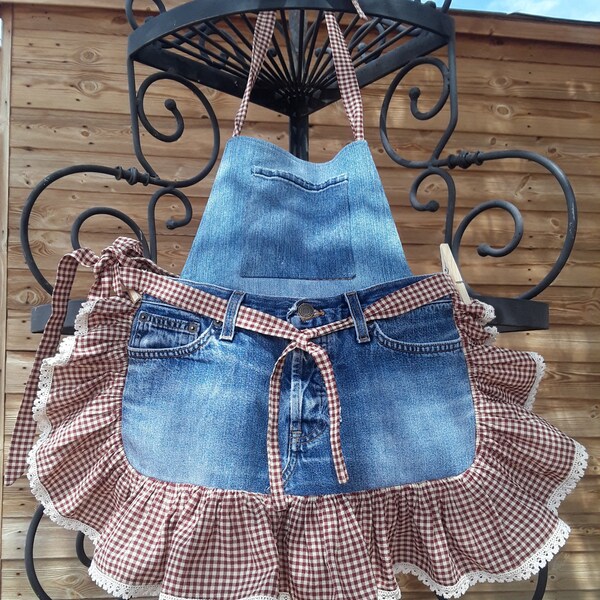 Jean Apron - Etsy