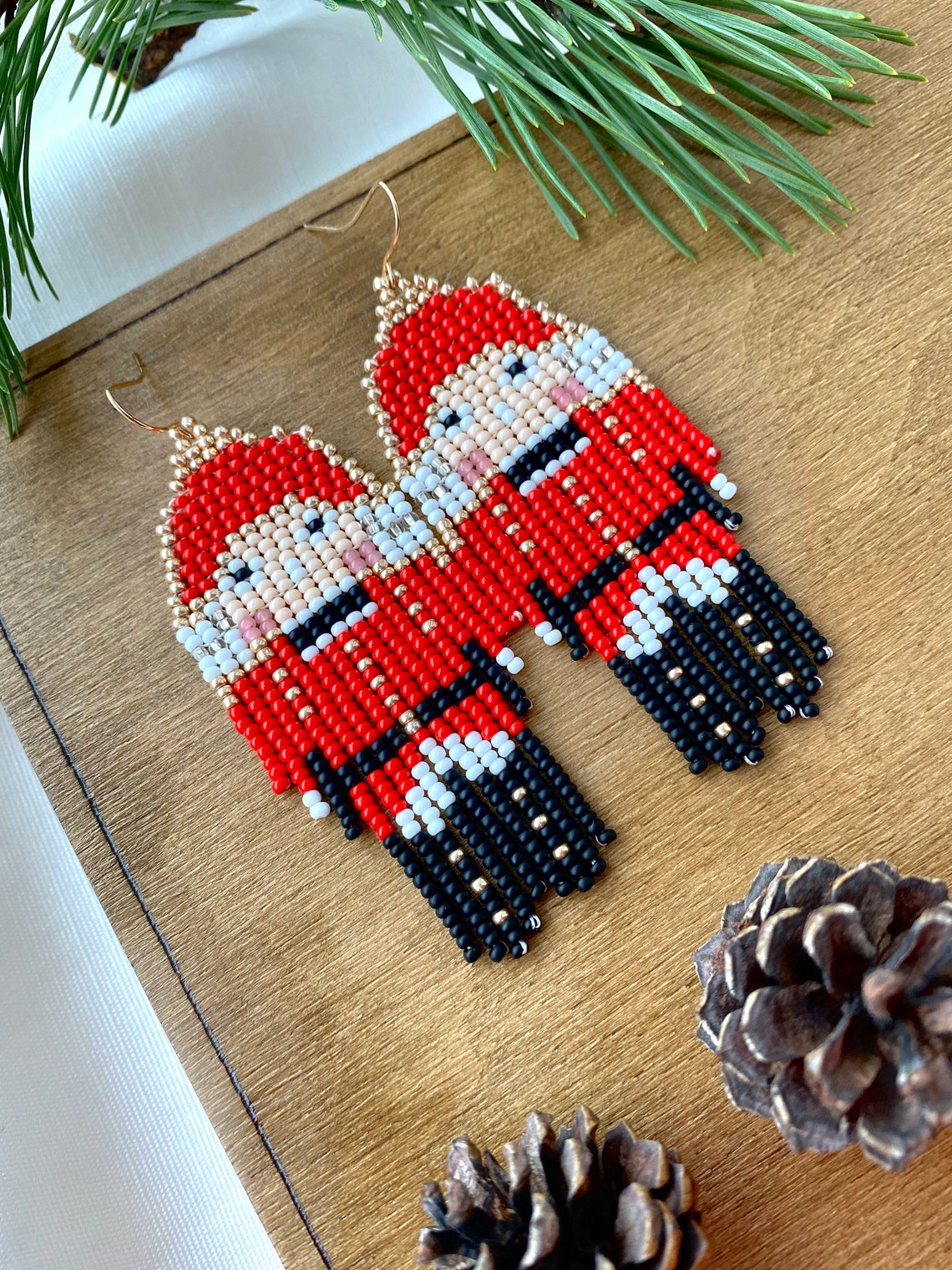 Nutcracker Beaded Earrings Christmas Gift for Woman New Year - Etsy