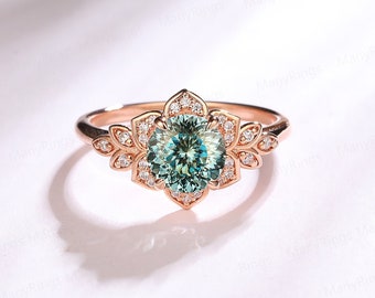 Cyan Engagement Ring - Etsy