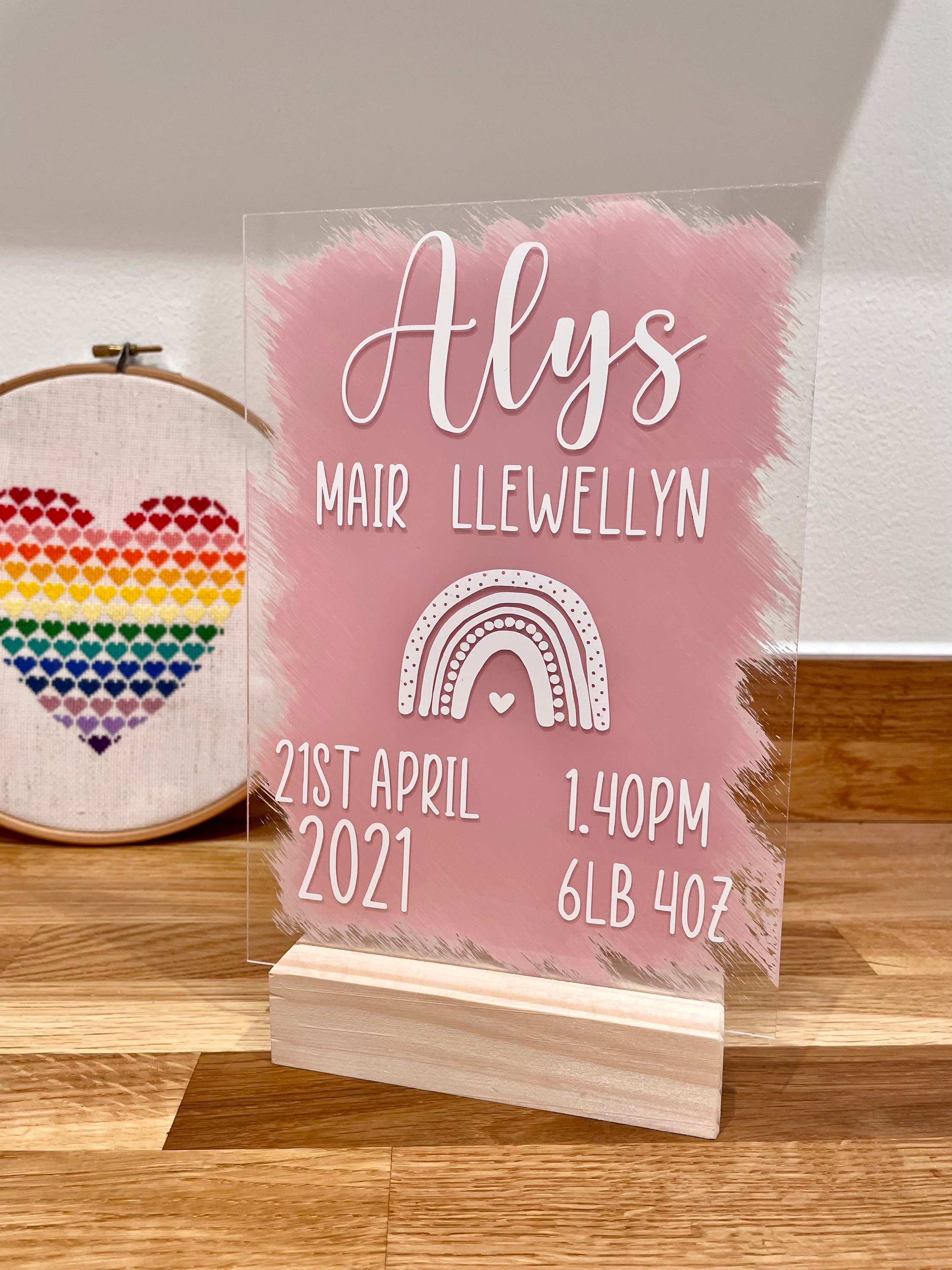 Baby announcement acrylic sign baby welcome sign nursery | Etsy