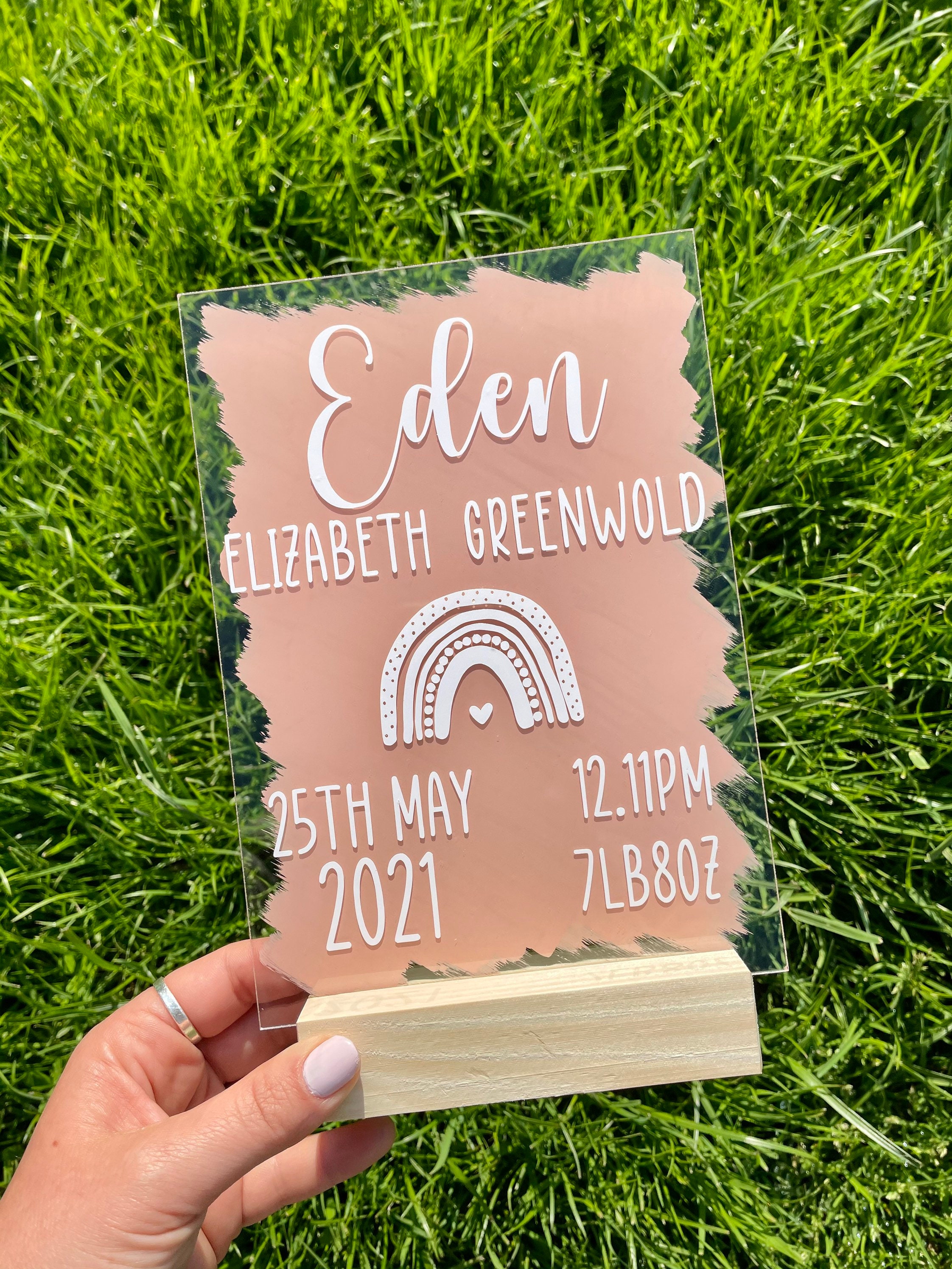 Baby announcement acrylic sign baby welcome sign nursery | Etsy