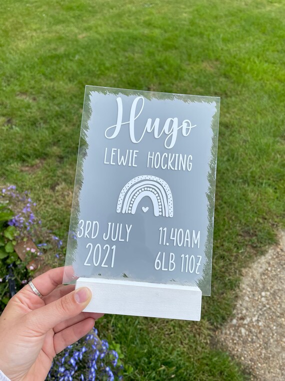 Baby Announcement Acrylic Sign Baby Welcome Sign Nursery - Etsy