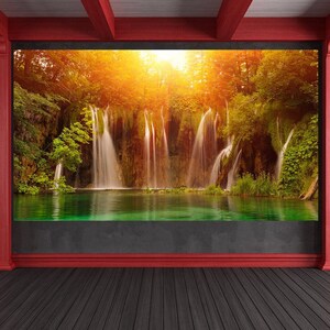 Waterfall Decal River Wall Décor Water Wall Sticker Rock - Etsy