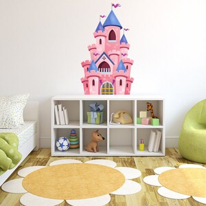 Castle Wall Decal Girl Wall Print Castle Princess Art Pink Wall Room ...