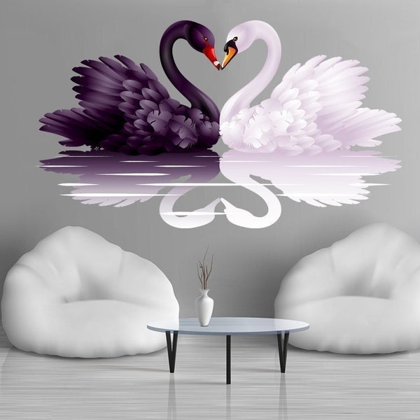 Swan Wall Sticker - Etsy